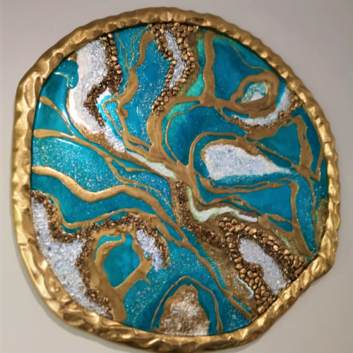 Discover the Beauty of Aztec Gold: A Unique 3D Epoxy Resin Masterpiece ...